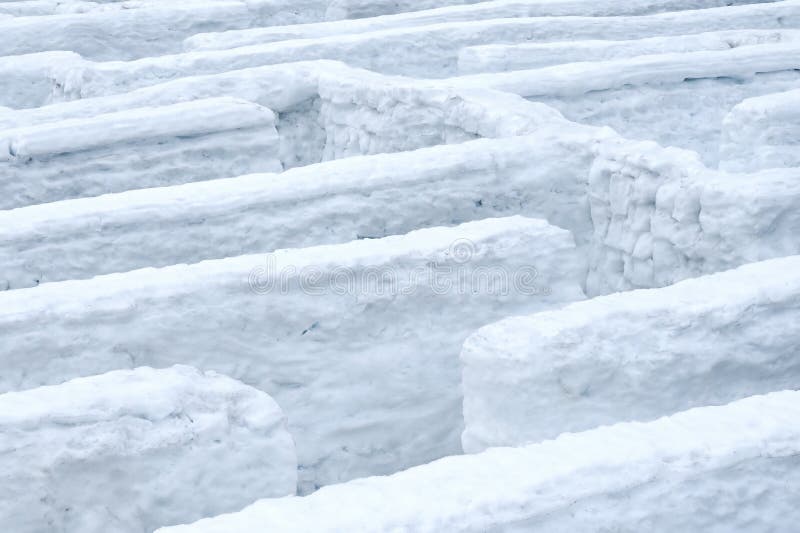 Winter Snow Maze stock photo. Image of obstruction, creative - 108891094