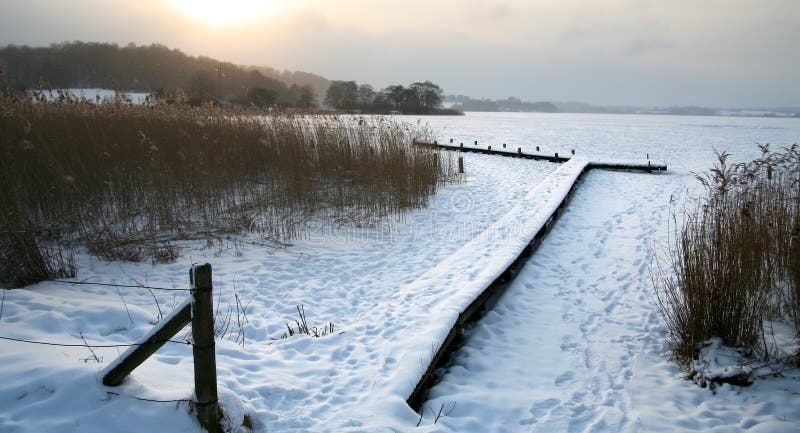 Winter lake stock photo. Image of forests, landmark, danish - 1277546