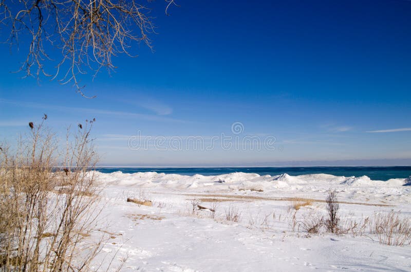 Winter at Lake Michigan stock image. Image of michigan - 7996083