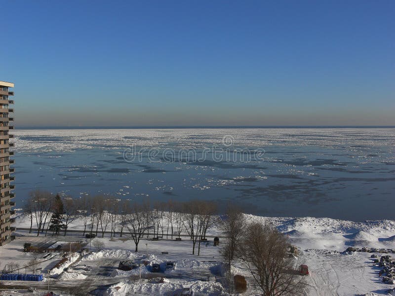 Winter on lake Ontario. stock image. Image of cool, sunlight - 25352331