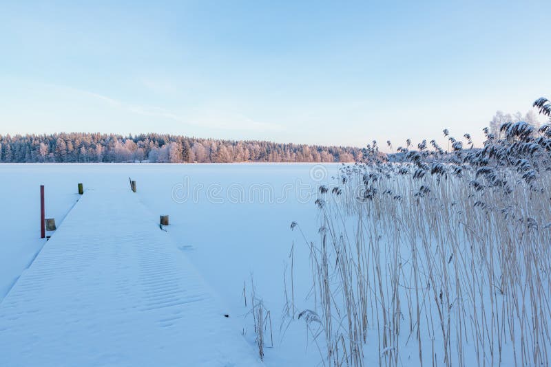 Winter Lake Scenery in Finland Stock Photo - Image of nordic ...
