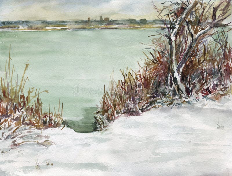 Winter painted wood stock illustration. Illustration of artwork - 15574340