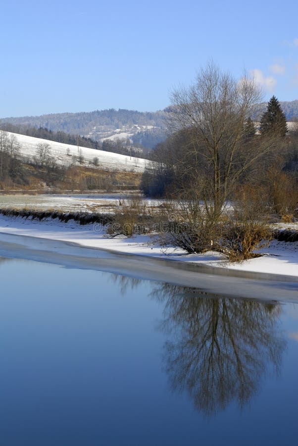 Winter landscape stock image. Image of lovely, river, season - 4029889