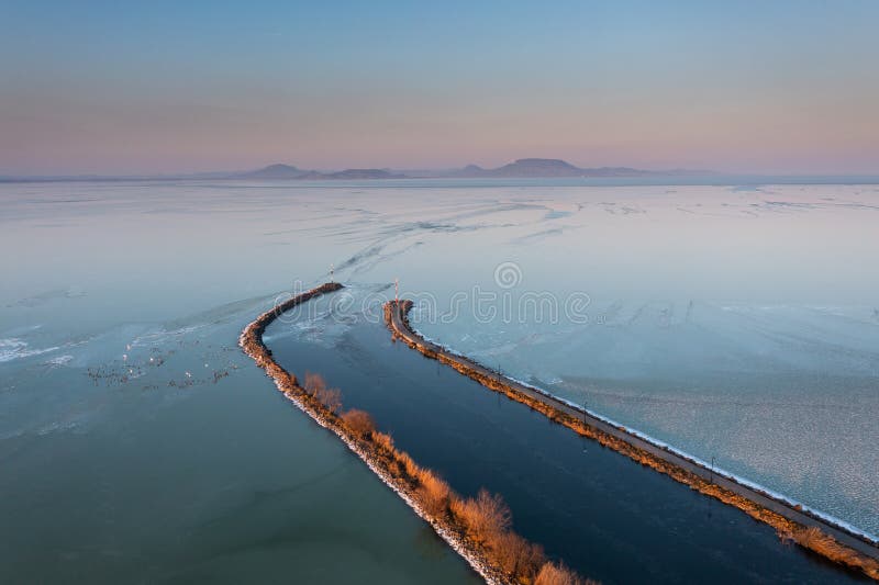 Winter Landscape from Above at Balaton Stock Image - Image of balaton ...