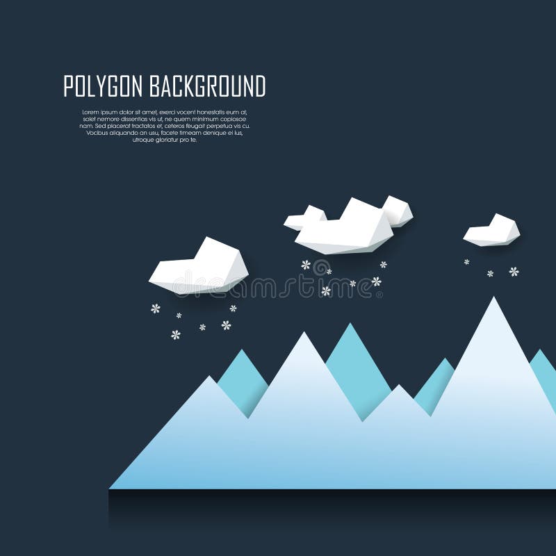 Low Poly Winter Landscape Background. 3d Polygonal Stock Vector ...