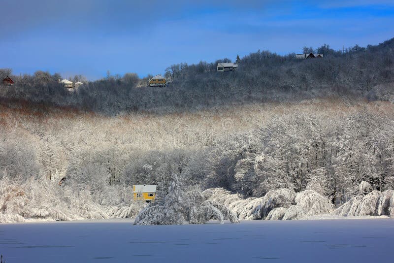 Winter Landscape Bromont Shefford Stock Photo - Image of winter, rain ...
