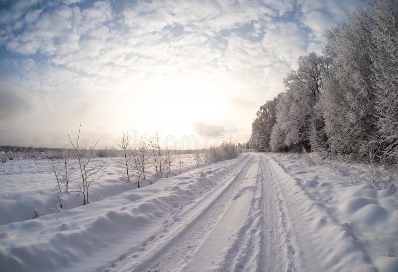 Winter Landscape in the Country on a Cold Sunny Day Stock Photo - Image ...