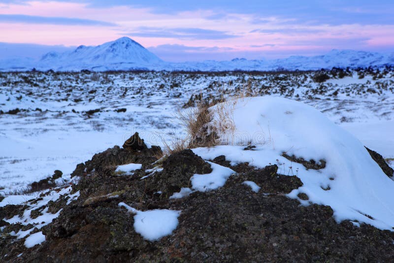Winter Landscape with Evening Light Stock Image - Image of tourists ...