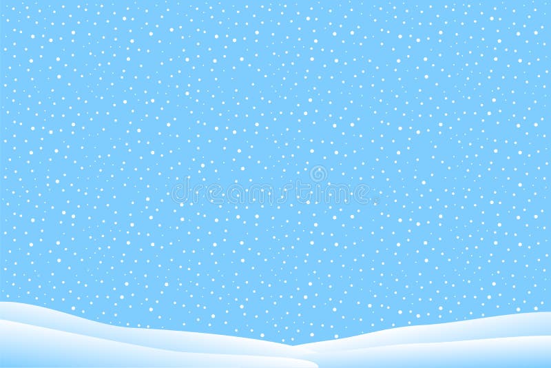 Winter Landscape with Falling Snow Stock Illustration - Illustration of ...