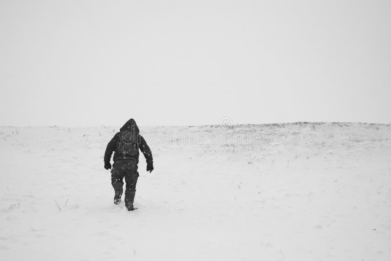 Winter Landscape in the Fields with People Enjoying the Snow Stock ...