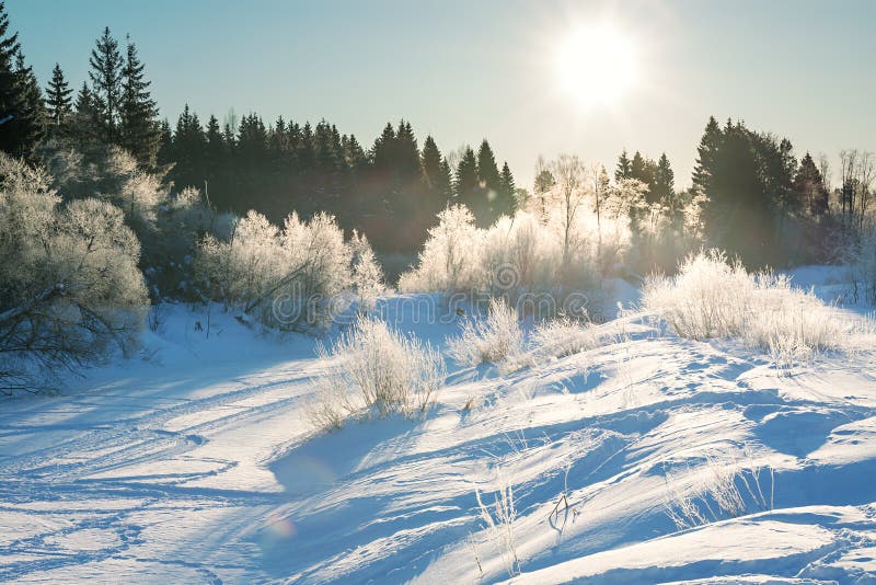 Snow in blue sky stock image. Image of snowing, spots - 4756891
