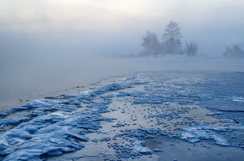 Winter Landscape of Frozen Island. Ice Ahead Stock Photo - Image of ...