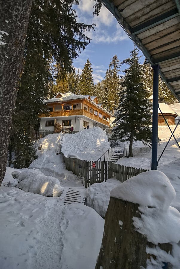 Winter Landscape in the Heart of Bucegi Mountains Stock Image - Image ...