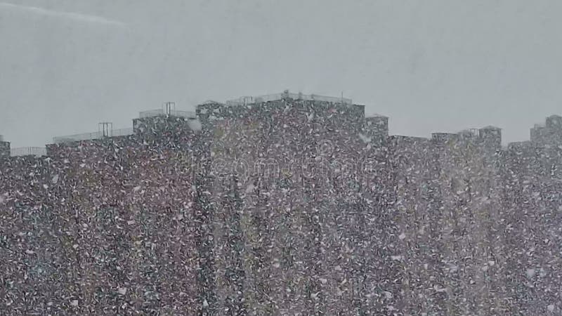 Winter Landscape with a House during a Heavy Snowfall in the City ...