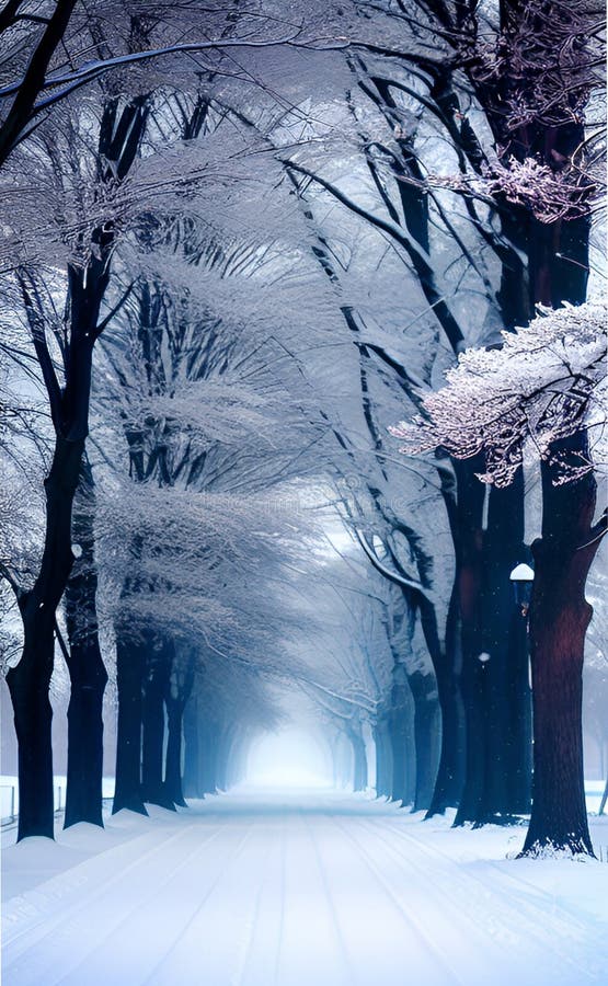 Winter Landscape Illustration Artificial Intelligence Artwork Generated ...