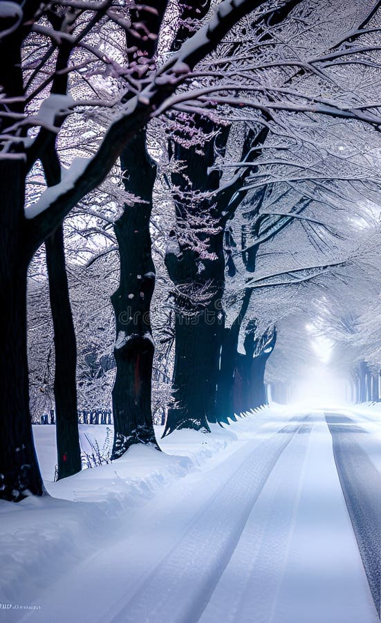 Winter Landscape Illustration Artificial Intelligence Artwork Generated ...