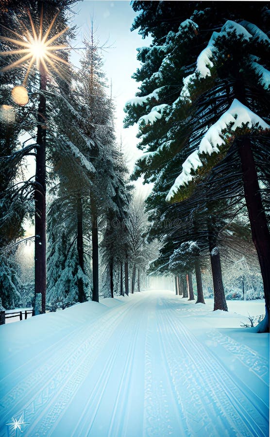 Winter Landscape Illustration Artificial Intelligence Artwork Generated ...