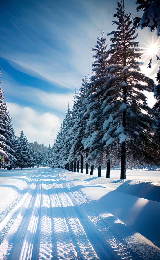 Winter Landscape Illustration Artificial Intelligence Artwork Generated ...
