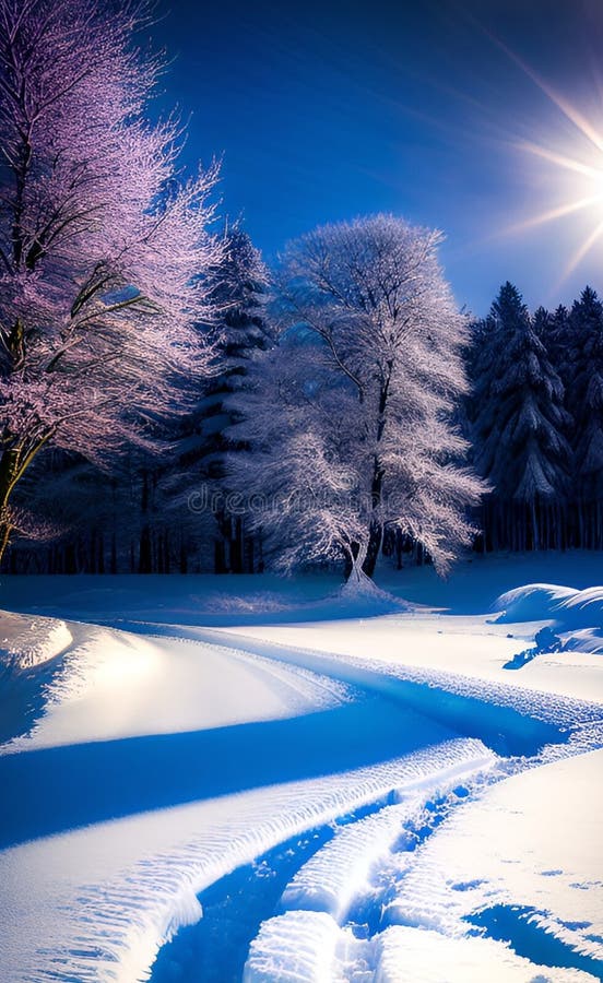 Winter Landscape Illustration Artificial Intelligence Artwork Generated ...