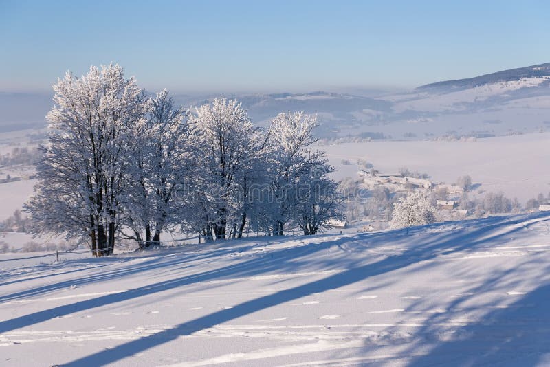 Winter landscape (Kraliky) stock photo. Image of blue - 17650964