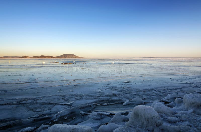 Winter Landscape of Lake Balaton Stock Image - Image of balatongyorok ...