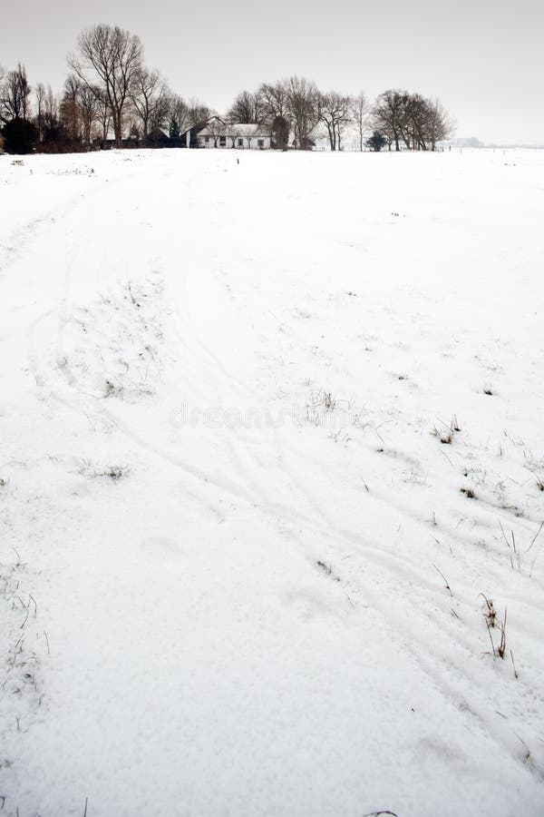 Winter Landscape with Lonely House. Stock Photo - Image of lonely ...