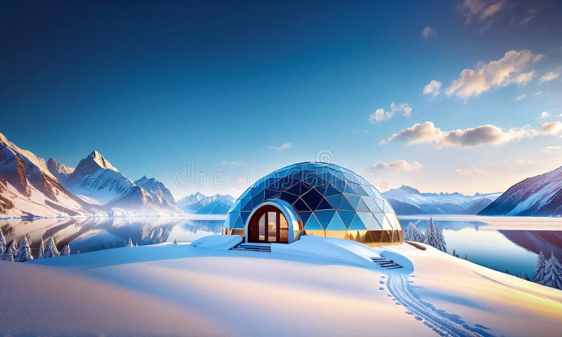 Winter Landscape in the Mountains, Igloo in a Snowy Landscape, Igloos ...