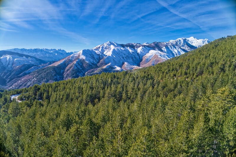 Winter Landscape from the Pindus Mountain Range Stock Image - Image of ...