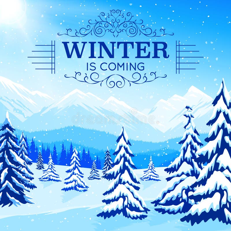 Winter landscape scene stock vector. Illustration of beautiful - 36559176