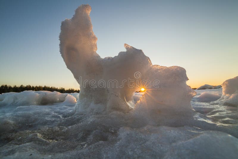 Winter Landscape in the Rays of the Sun. Stock Image - Image of snow ...