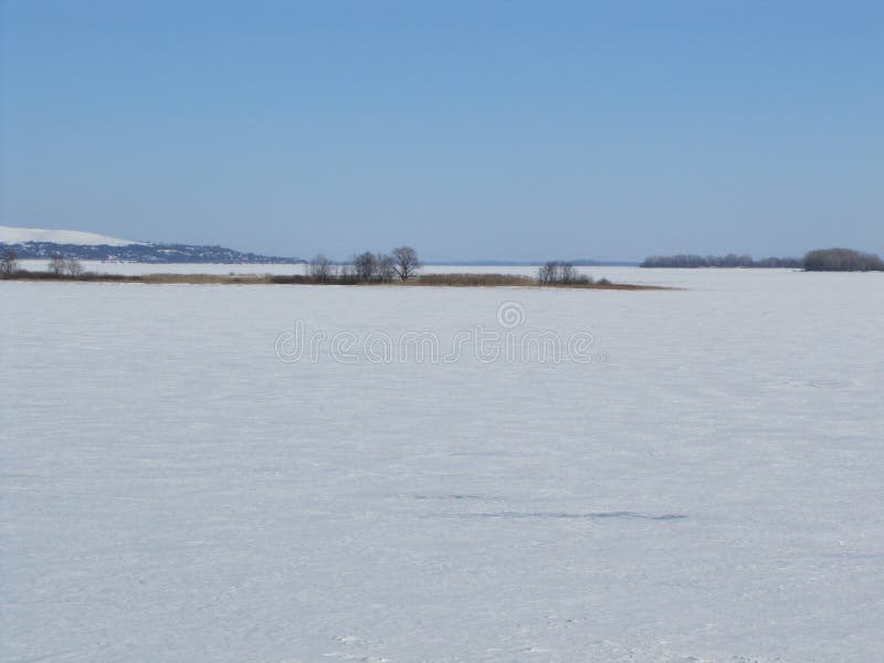 Winter Landscape of the River Snow-covered Banks of the Volga Stock ... Winter Landscape of the River Snow-covered Banks of the Volga Stock ...