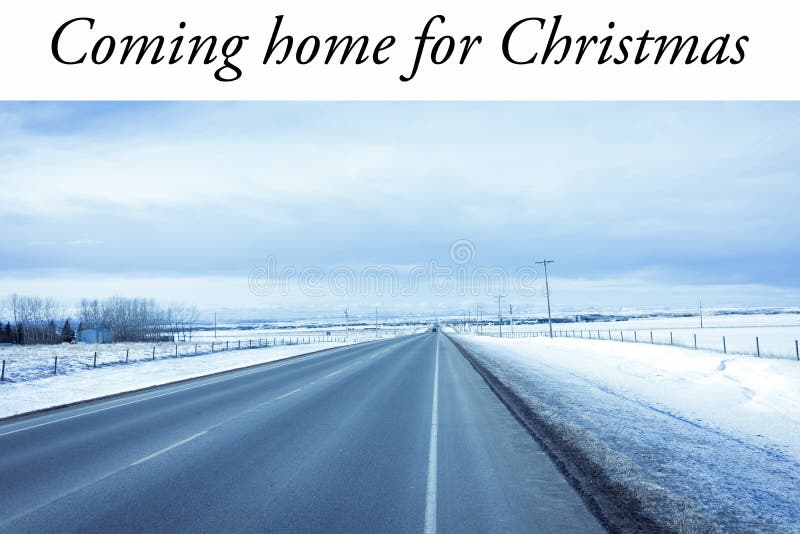 Winter Landscape with Road on the Way Home Stock Photo - Image of ...