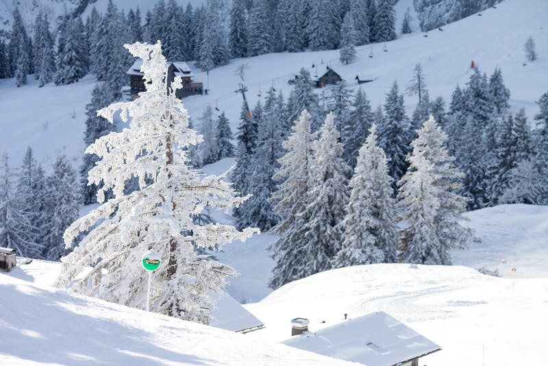 Winter Landscape Scene in a Ski Resort in Austria Editorial Photo ...