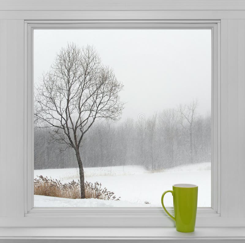 Winter view through window stock image. Image of light - 29678363