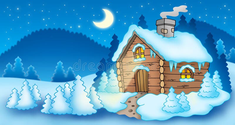 Winter Cabin Drawing Stock Illustrations – 1,751 Winter Cabin Drawing ...