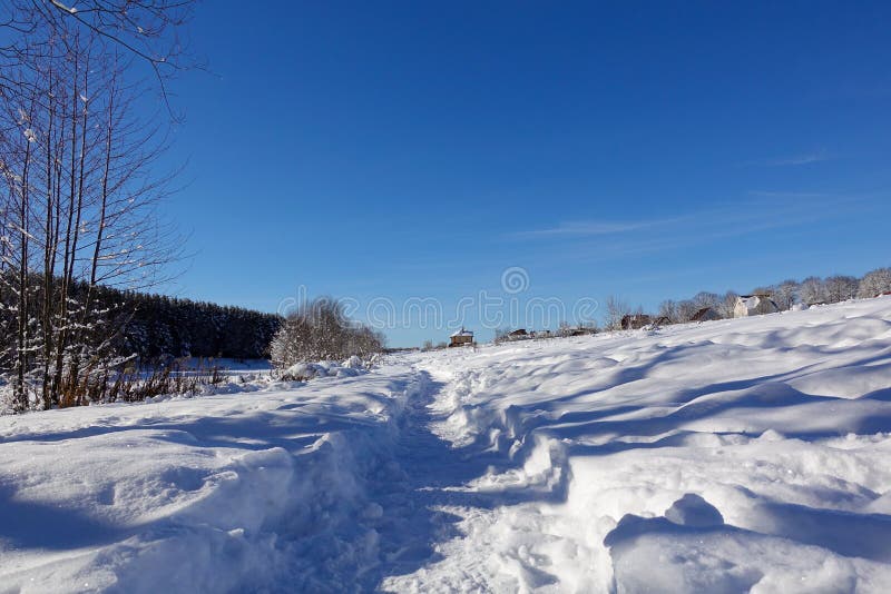 Winter Landscape. Snow-covered Field Stock Image - Image of beautiful ...