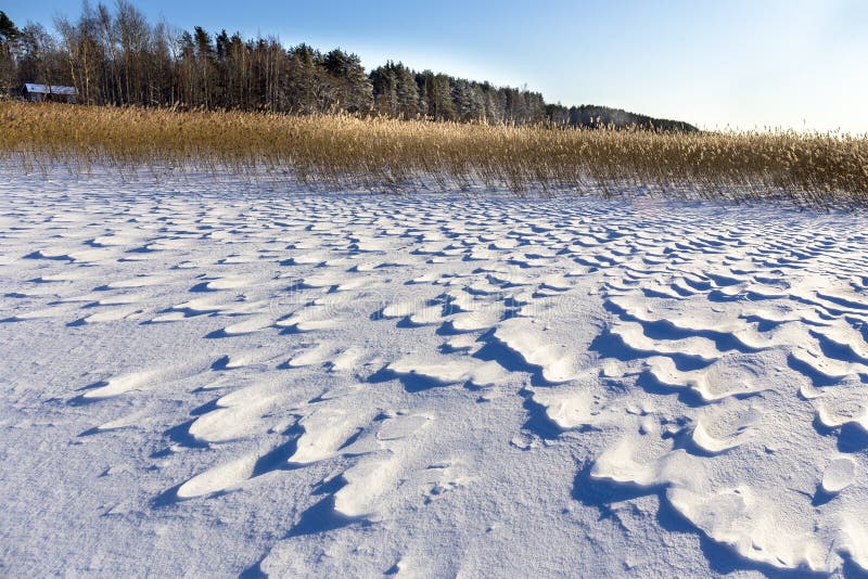 Winter Landscape with Snow Relief Surface Stock Image - Image of ...