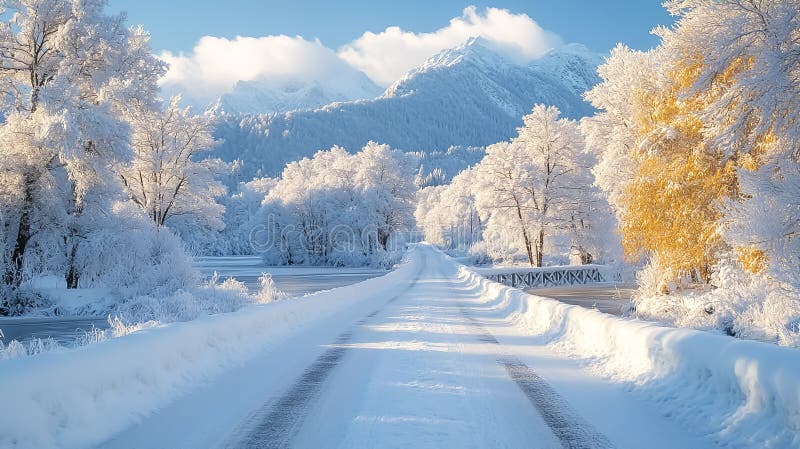 Winter Landscape with Snow. Scene with Peaceful and Beautiful Feeling ...