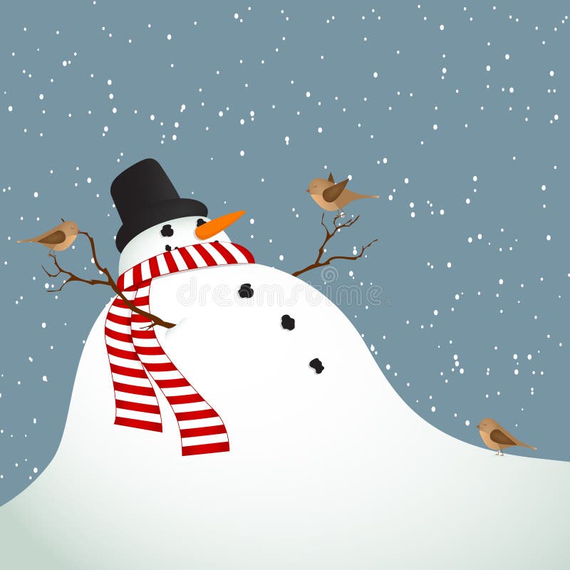 Snowman Saluting American Flag Stock Illustration - Illustration of ...