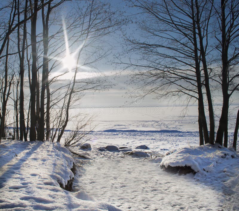 Winter landscape stock photo. Image of snow, solar, blue - 37031558
