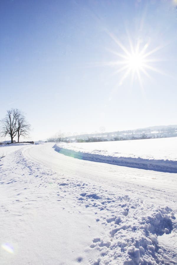 Winter Landscape and Sunny Weather Stock Image - Image of road, healthy ...