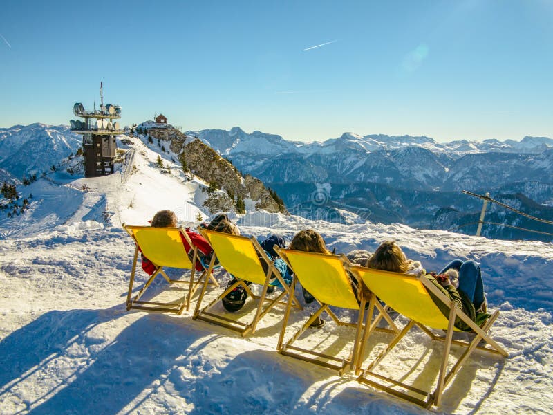 Winter Landscape with Youngsters Sunbathing Editorial Stock Image ...