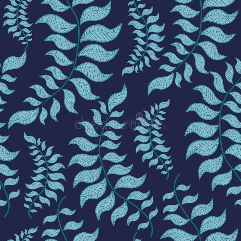 Winter Leaves Seamless Pattern, Botanical Winter Surface Pattern ...
