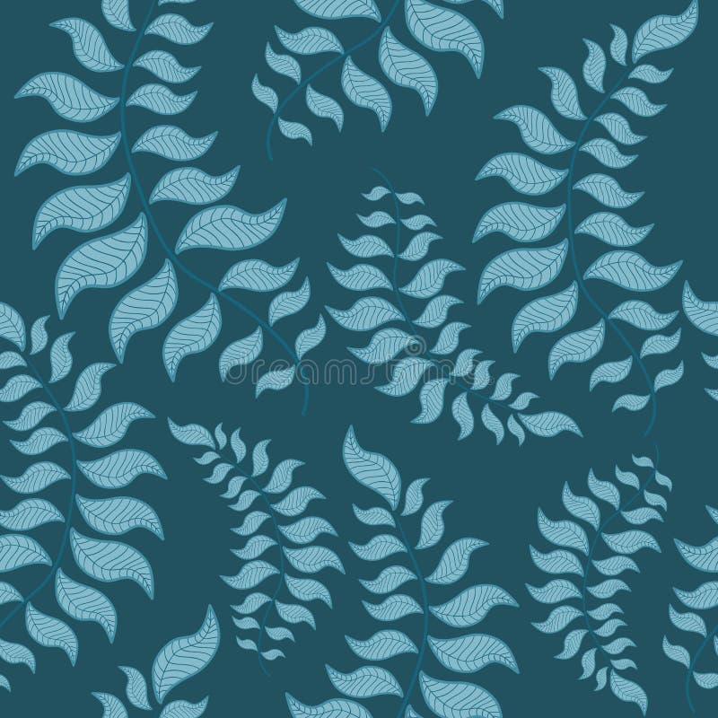 Winter Leaves Seamless Pattern, Botanical Winter Surface Pattern ...