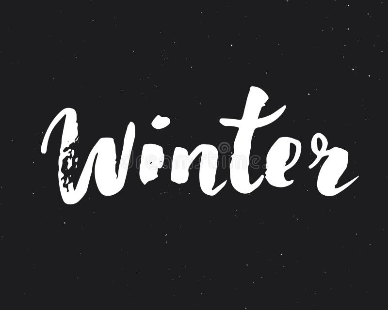 Winter Lettering Word, Textured Calligraphic Sign. Vector Illustration ...