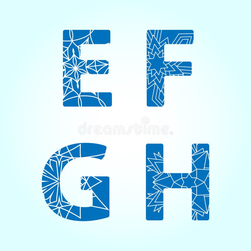 Winter letters. Vector set stock vector. Illustration of patterns ...
