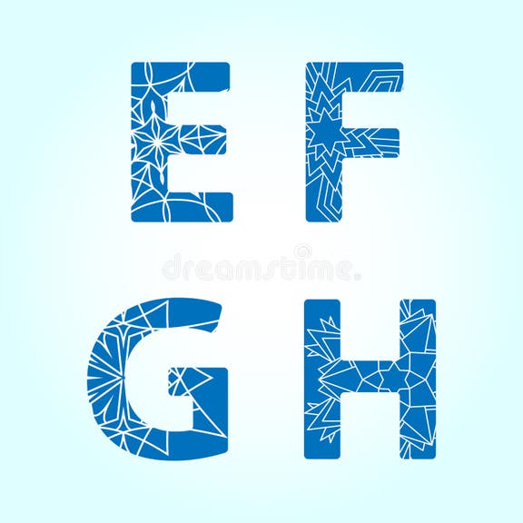 Winter letters. Vector set stock vector. Illustration of patterns ...