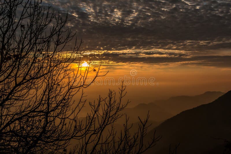 Winter Line Visible from the Mountains of Mussoorie Stock Image - Image ...