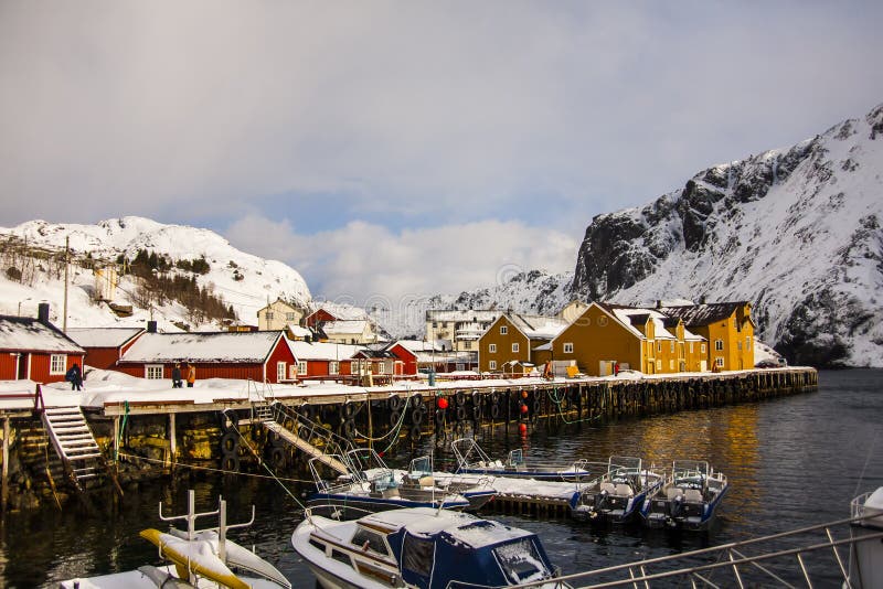 Winter in Lofoten Islands, Northern Norway Editorial Image - Image of ...