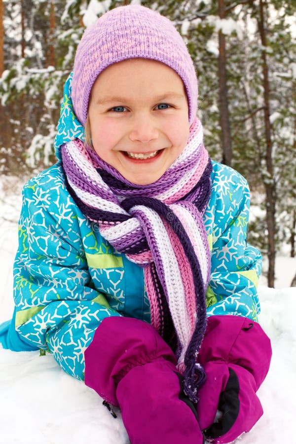 Winter, Lovely Girl Has a Fun in Snow Stock Image - Image of girl ...